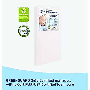 Graco Hadley Convertible Crib and Mattress Set, White | Includes 4-in-1 Convertible Crib with Drawer, Premium Foam Crib and Toddler Mattress