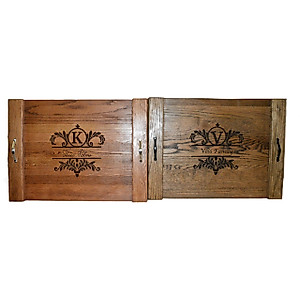 Solid American Oak Laser Engraved Personalized Noodle Board/Stove Top Cover - Farmhouse Style-