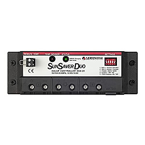 Morningstar SunSaver Duo 25A PWM Solar Charge Controller 12V Batteries, Solar Panel Controller Solar Controller 12V, Lowest Fail Rate Charge Controllers for Solar Panels (with Display)