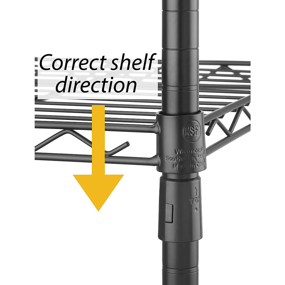 Whitmor Supreme Leveling Feet 350 Capacity Per Shelf Adjustable Shelves, 3 Tier, Black