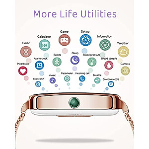 BOCLOUD Smart Watch, Smart Watches for Women Men, iPhone Android Smart Watch with Blood Oxygen/Heart Rate/Sleep Monitor, IP68 Waterproof Fitness Tracker with 12 Sport Modes(Gold)