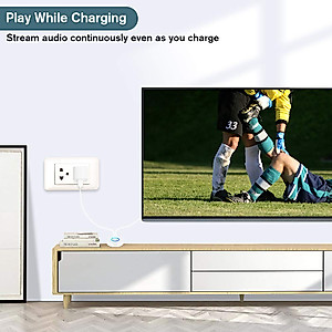 Friencity Bluetooth 5.0 Transmitter for TV Watching, apt-X Low Latency Wireless 3.5mm Aux Adapter for PC Home Stereo Radio Projector DVD Xbox PS4 RCA, Connect 2 pairs of headphones simultaneously