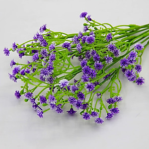 FONBAY 7 PCS Babys Breath Fake Flowers, Artificial Gypsophila for Wedding Party Decoration Bouquets DIY Flower Arrangement Home Decor Garden (Purple)