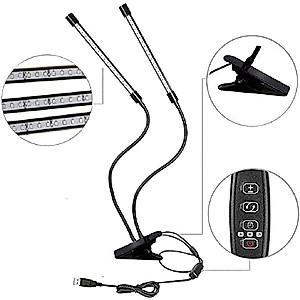 LED Plant Grow Lights for Indoor Plants 40 LED Full Spectrum Dual Head Plant Lights, 3 Switch Modes, 3/9/12H Timer, 9 Dimmable Brightness Growth Lamp for Indoor Succulent, Vegetables