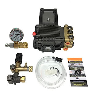 4000PSI Pressure Washer Pump Horizontal Shaft 1" For Devilblis EXHP3640 For Annovi Reverberi RKV4G36 For EB4040HA For Honda GX340 11HP GX390 13HP With Pressure Gauge 3/8 Inch Quick Connect