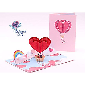 Wonder3D Pop Up Card for Valentines Day Pop Up Card, Valentines Day 3D Card, Happy Birthday, Happy Anniversary, Thank You, Get Well, Thinking of you, Anniversary card for her