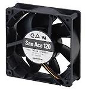 SANYO Denki 9GV1224P4G01 DC Fan Sq120x25mm 100% PWM: 24VDC 0.84A 20.16W, 5100RPM 171CFM 58dBA, 55CFM for 0% PWM, Guide Vane Tach PWM, 4 Wire Leads, Plastic F/B