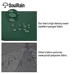 SoulRain 48" Arc Classic Wood Handle Umbrella Auto Open Windproof Unbreakable Stick Rain Umbrella (Hunter Green)