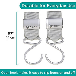 Buggygear Stroller Hooks - On The Go Stroller Hooks for Bags - Hang Bags Stroller Hooks