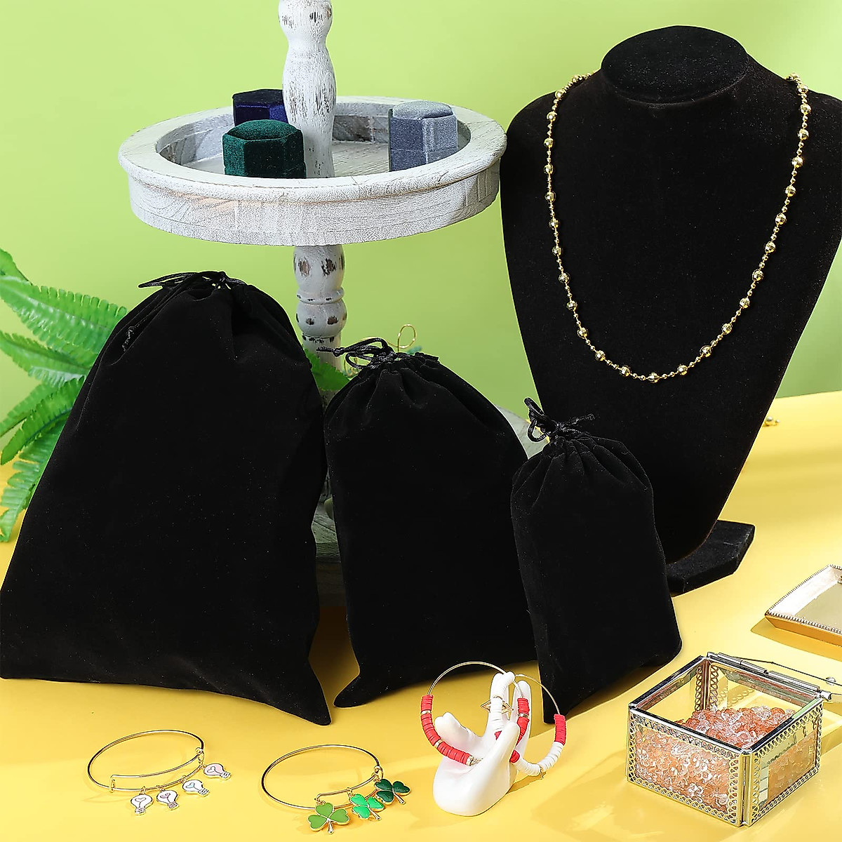 Junkin 18 Pcs Toy Storage Adult Foldable Ditty Bag Multi Purpose Cinch Pouch Camping Bags Adjustable Drawstring Bags Microfiber Pouch Stuff Sack for Home Storage Travel (3 Sizes)