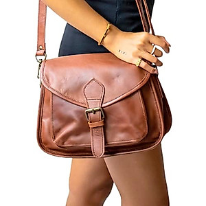 The Tannery Women's Leather Purse Crossbody Gypsy Shoulder Travel bag 11x9x3 Inches