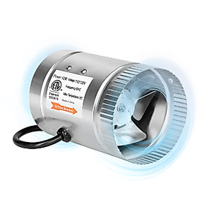 iPower 4 Inch Inline Booster Duct Fan 100 CFM HVAC Exhaust Ventilation Blower with Low Noise for Grow Tent, Basements, Bathrooms, Kitchens and Attics