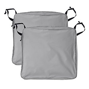 NICETOWN 2 Pack 22 x 20 x 4 inch Patio Chair Cushion Covers for Outdoor Furniture, Fade Safe Long Lasting Patio Furniture Cushion Covers Replacement for Indoor Outdoor with 4 Buckle Straps, Grey