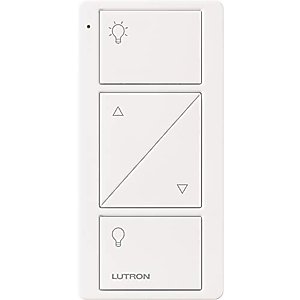 Lutron Pico Smart Remote Control for Caséta Smart Dimmer Switch, 2-Button with Raise/Lower, PJ2-2BRL-GWH-L01, White