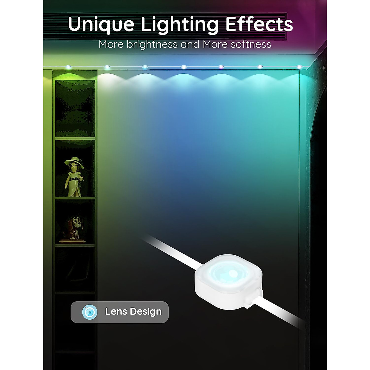 APPECK Permanent Outdoor Lights 100ft, Smart RGB Outdoor Lights with 72 LEDs, IP65 Waterproof LED Eaves Lights, 54 Scene Modes Lighting for Party, Daily, Halloween, Christmas, Roof, Garden, Patios