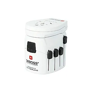 Skross Pro-World & USB Travel Adaptor, White