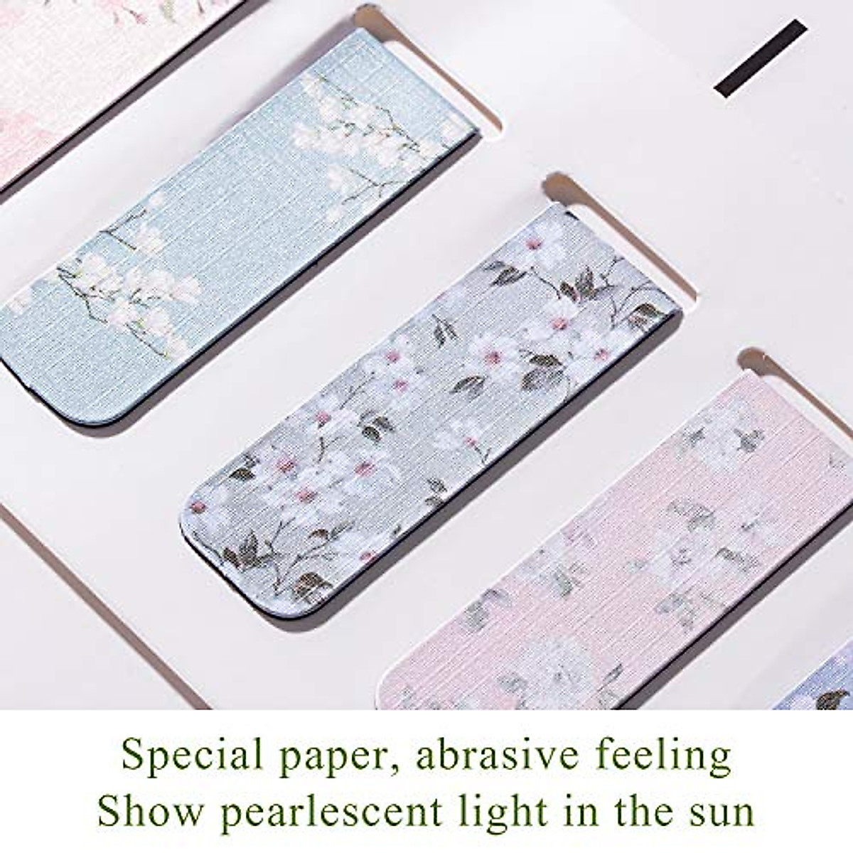 10 Pieces Magnetic Bookmarks Magnet Page Markers Assorted Book Markers Set for Students Reading (Floral Syle, 2.3 x 0.8 Inch)