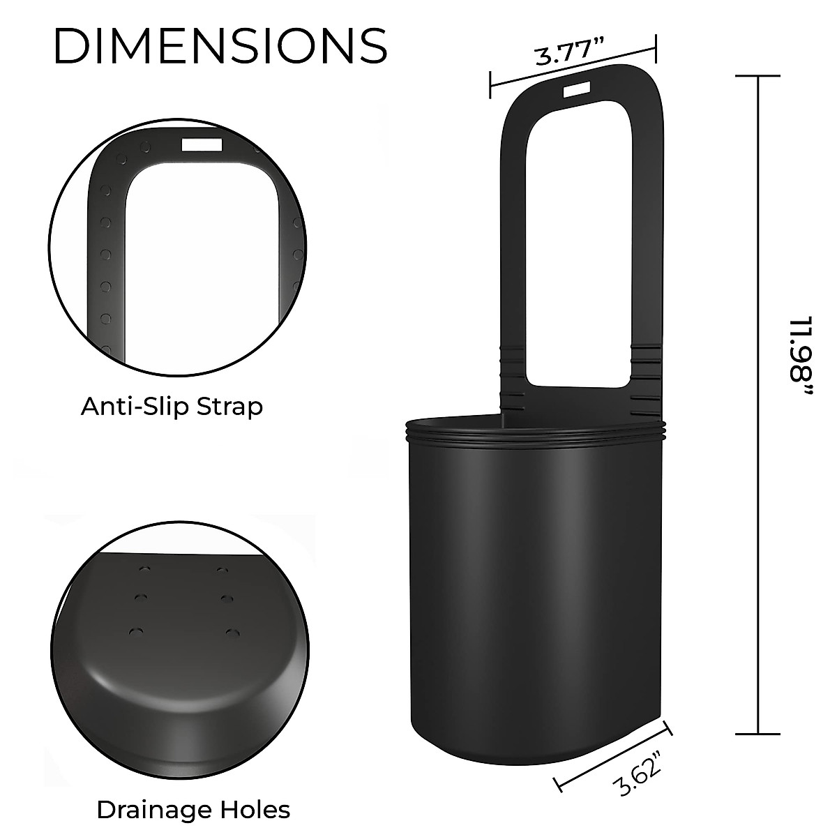 Rebraf Products Silicone Stroller Cup Holder- Stroller Organizer- Phone Holder- Portable Universal Attachment for Stroller, Walker, Bike, Wheelchair, Scooter, Lawn Chair, Beach Chair (Black)