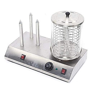 Commercial Electric Hot Dog Steamer 538W Stainless Steel Hot Dog and Bun Warmer, Hot Dog and Bun Toaster for Western Restaurant Equipment Casual Fast Food Equipment and Tea Restaurant Settings(110V)