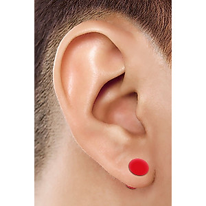 BanaVega 2PCS Silicone Red 11/16 inch 18mm Double Flared Saddle Unique Ear Ring Stretcher Lobe Gauge Plug Piercing Jewelry 2728