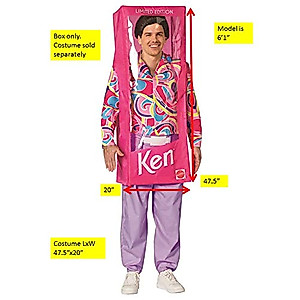 Ken Barbie Box Accessory Only for Your Halloween Costume, Adult, One Size Pink