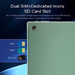 Jectse 10.1 Inch Tablet, 5G 2.4G WiFi Tablet, 8GB RAM 256GB ROM Octa Core Tablet, 8MP 20MP Dual Camera, 6000mAh Computer Tablet for 11, Green