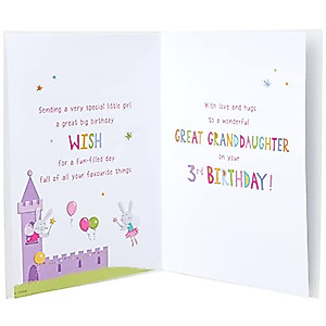 Regal Publishing Juvenile Birthday Card Age 3 Great Granddaughter - 9 x 6 inches
