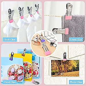 32 Pack Colorful Metal Clothes Pins for Laundry + 12 Pack Boot Hanger Clips Clothes Pins