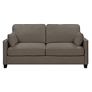 Serta Nina Modern Fabric Upholstery Sofa Collection Padded Shelter Arms, Solid Wood Legs, Couch for Living Room, Track, Ash Gray