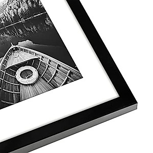 Americanflat 9x12 Picture Frame in Black - Set of 5 - Use as 6x8 Picture Frame with Mat or 9x12 Frame Without Mat - Plexiglass Cover and Sawtooth Hanging Hardware for Horizontal or Vertical Display
