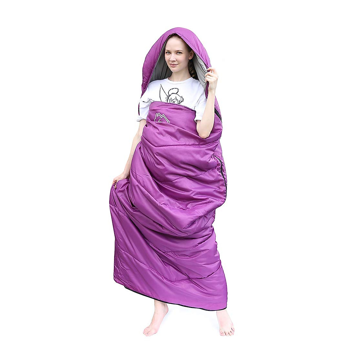 Friendriver XL Size Widened Upgraded Version of Camping Sleeping Bag 4 Seasons Warm and Cool, Lighter Weight, Adults and Children Can Use Waterproof Camping Bag, Travel and Outdoor Activities(Purple)