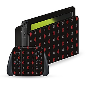 Head Case Designs Officially Licensed AC Milan Pattern Logo Art Vinyl Sticker Gaming Skin Decal Cover Compatible With Nintendo Switch OLED Bundle