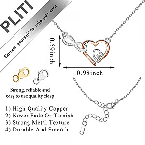 PLITI Bonus Daughter Gift Stepdaughter Jewelry Infinity Heart Pendant To My Beautiful Bonus Daughter Necklace Unbiological Daughter Gift (Bonus Daughter Infinity Heart nec)
