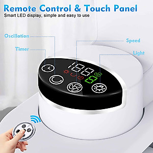 TDONE 8 Inch Clip on Fan, 10000mAh Battery Operated Desk Fan With 9 Speeds, Auto Oscillation Rechargeable Camping Fan With Atmosphere Light and Remote, USB-C Powered Fan for Office Desktop Outdoor