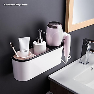 lzzch1219 Hair Tool Organizer, Hair Dryer Blower Curling Iron Brush Holder, Bathroom Under Cabinet Boor, Wall Mount Storage for Straightener Tool