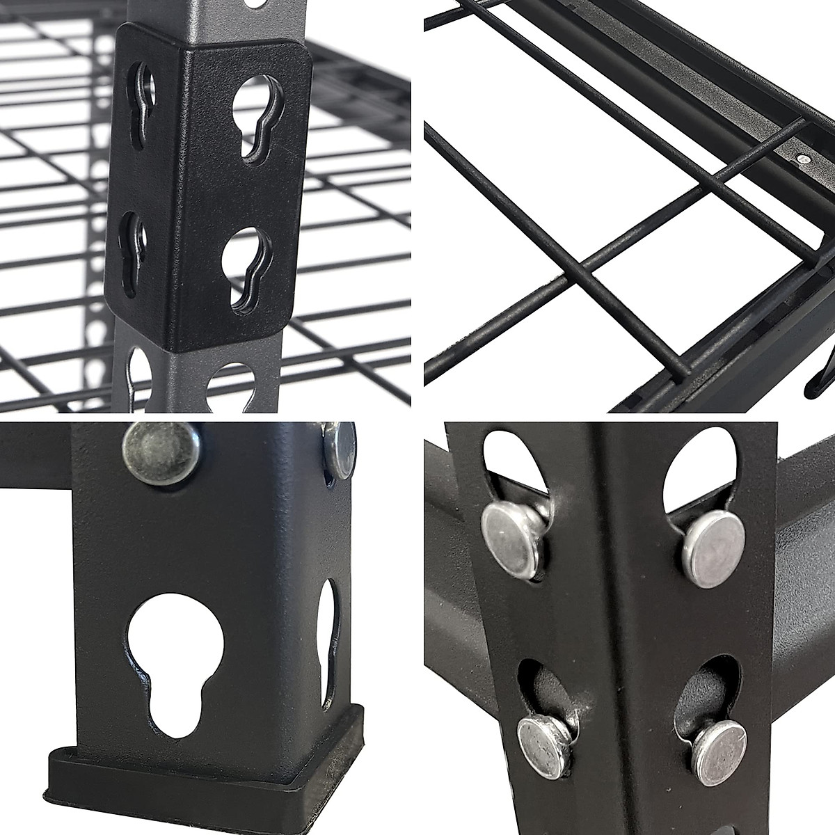 Pachira 30" W x 12" D x 60" H Adjustable Height 4-Shelf Steel Shelving Unit Utility Organizer Rack for Home, Office, and Warehouse, Black