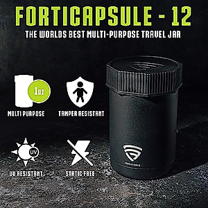 Fortiflower - Upgraded Lid | 12oz Storage Container Jar | Light Proof Jars, Herb Jar, Static, Child Resistant Spice Jar, Coffee Jar, Protein Powder Container & more!