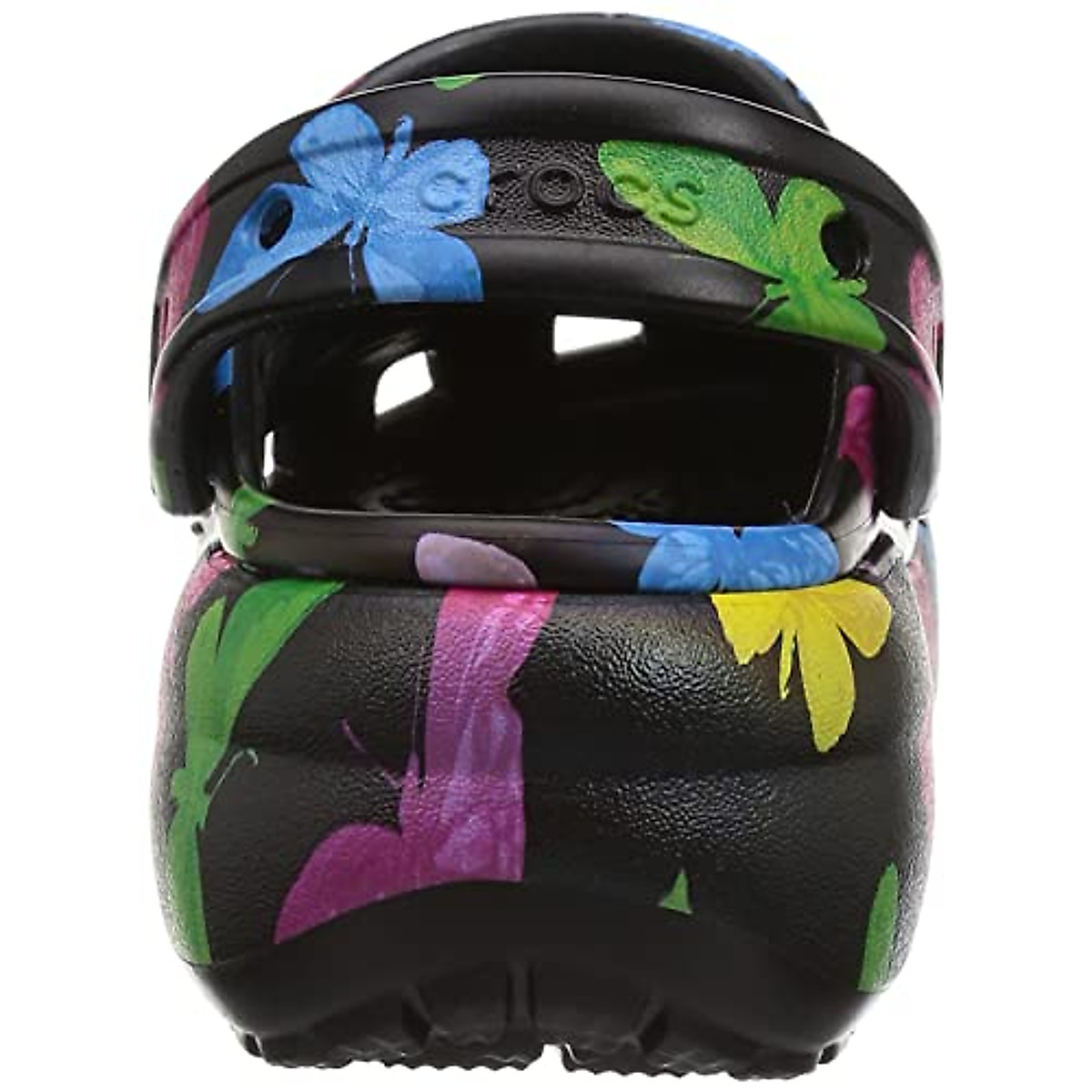 Crocs Women's Classic Graphic Platform Clogs, Platform Shoes, Butterfly/Black, 10 Women