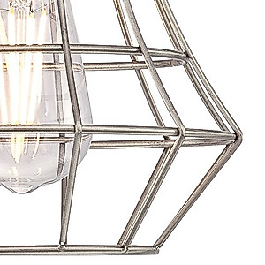 Westinghouse Lighting 6337200 Nathaniel One-Light Indoor Mini Pendant, Brushed Nickel Finish with Angled Bell Cage Shade