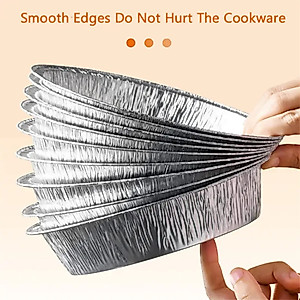 WHDepot 9'' Inch Round Tin Foil Pans Disposable Aluminum Pans with Clear Lids (30 Pack), Freezer & Oven Safe - For Baking, Cooking, Storage, Roasting, & Reheating, Recyclable, Pack of 30