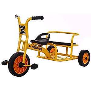 Kids Taxi Tricycles, Preschool Playground Kids Tricycle, Daycare Toddler Tandem Trike, Children Double Seat Bikes with Passenger Seat, Outdoor Playground Equipment Tricycles for Riders Ages 3+