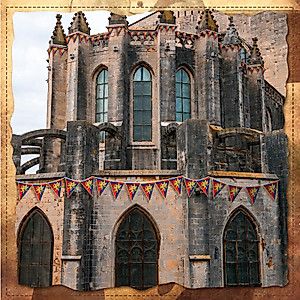 Hahafelt 6 Pcs 72 ft Medieval Fantasy Pennant Banner with Lion Design Hanging Party Bunting Banner Medieval Party Decorations Garden Triangle Flag for Castle Theme Festival Birthday Party