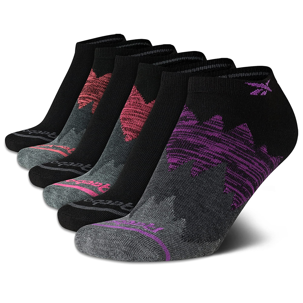 Reebok Women's Athletic Socks - Performance Low Cut Socks (6 Pack), Size 4-10, Black Marl