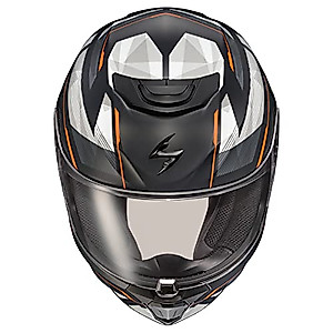 ScorpionEXO R420 Engage Full Face Polycarbonate Intergrated Bluetooth Speaker Pockets DOT Approved Unisex Adult Motorcycle Helmet (Orange - Large)