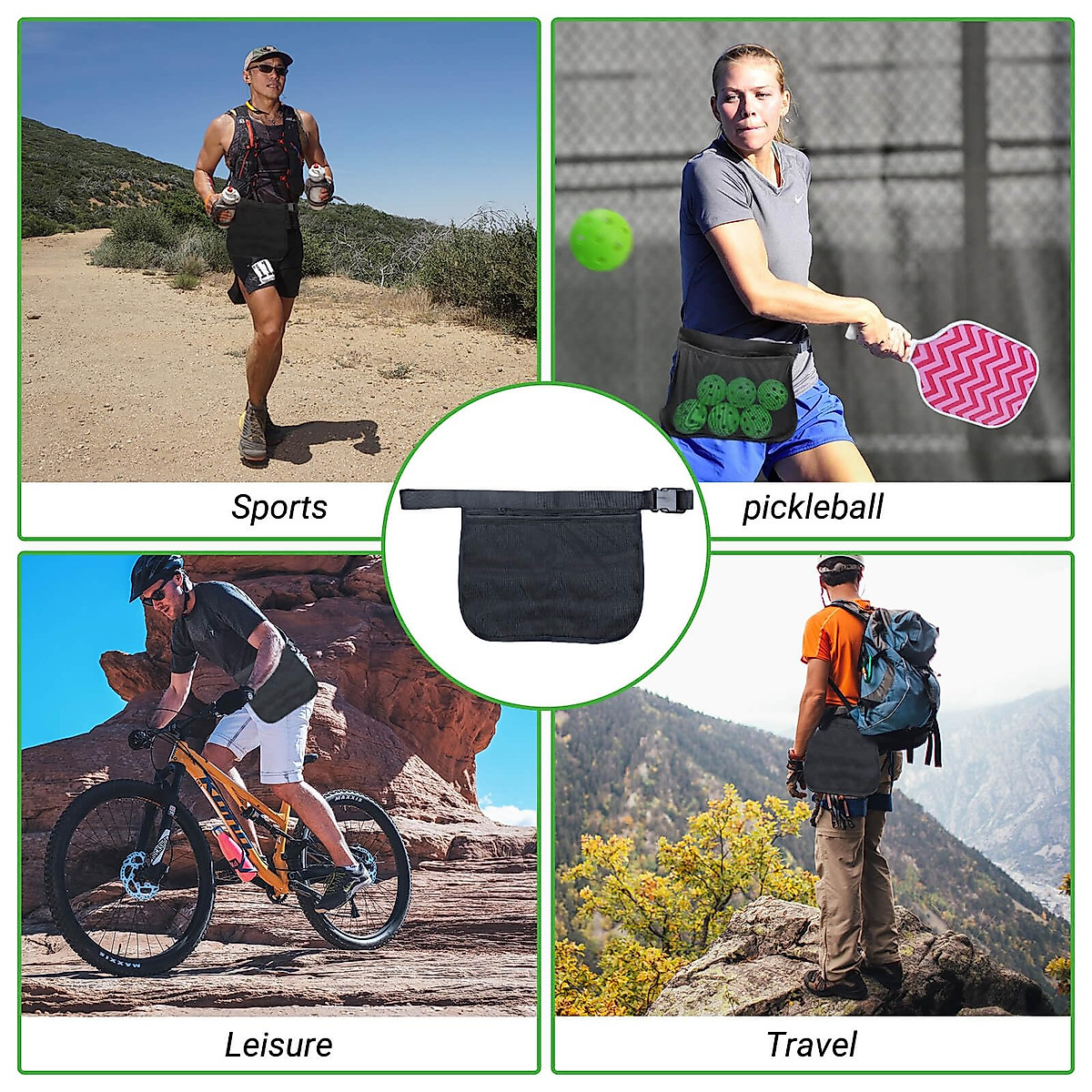 LEWSHQI Pickleball Ball Holder,Tennis Ball Holder,Adjustable Waist Ball Holder for Pickleball/Tennis,Pickleball Accessories Men,Tennis Training Equipment,Pickleball Training Equipment