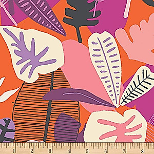 Art Gallery Fabrics Art Gallery Sirena Jungle Heatwave Fabric, Orange