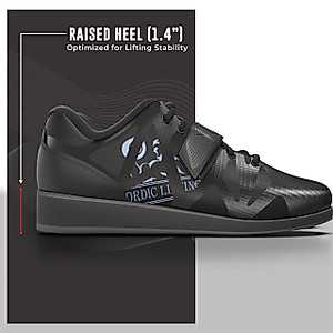 Nordic Lifting Powerlifting Shoes for Heavy Weightlifting - Men's Squat Shoe - MEGIN Black