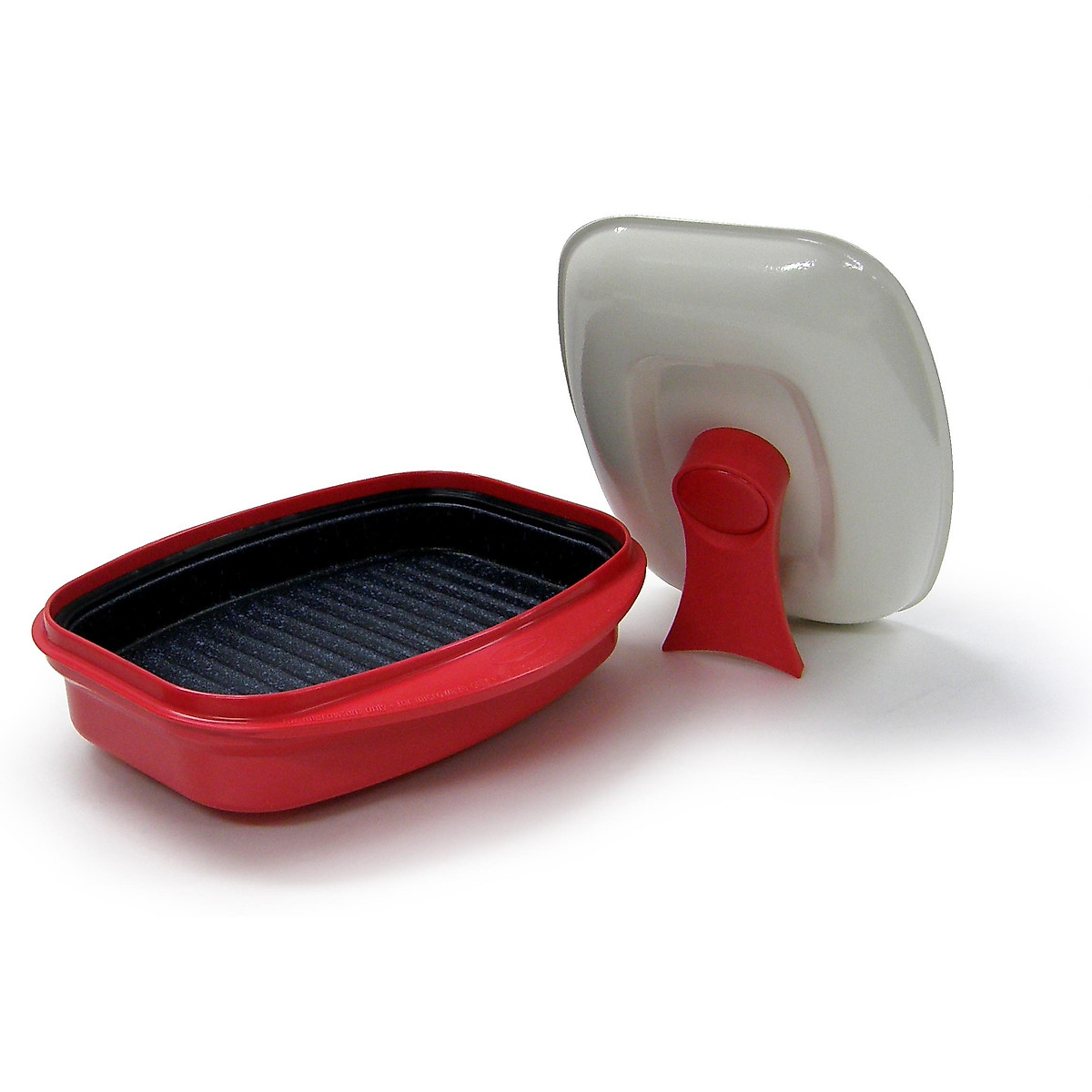 Microhearth Grill Pan for Microwave Cooking, Red