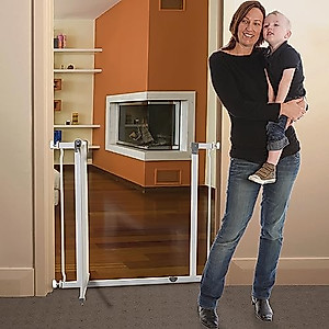Dreambaby Liberty Baby Safety Gate - with Smart Stay Open Feature - Fits Openings 29.5-33 inches Wide - White - Model L854