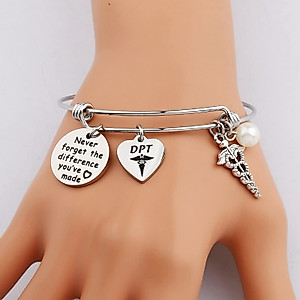 WSNANG DPT Bracelet Doctor of Physical Therapy Graduation Gift Never Forget The Difference You've Made DPT Graduate Gift (DPT Difference BR)